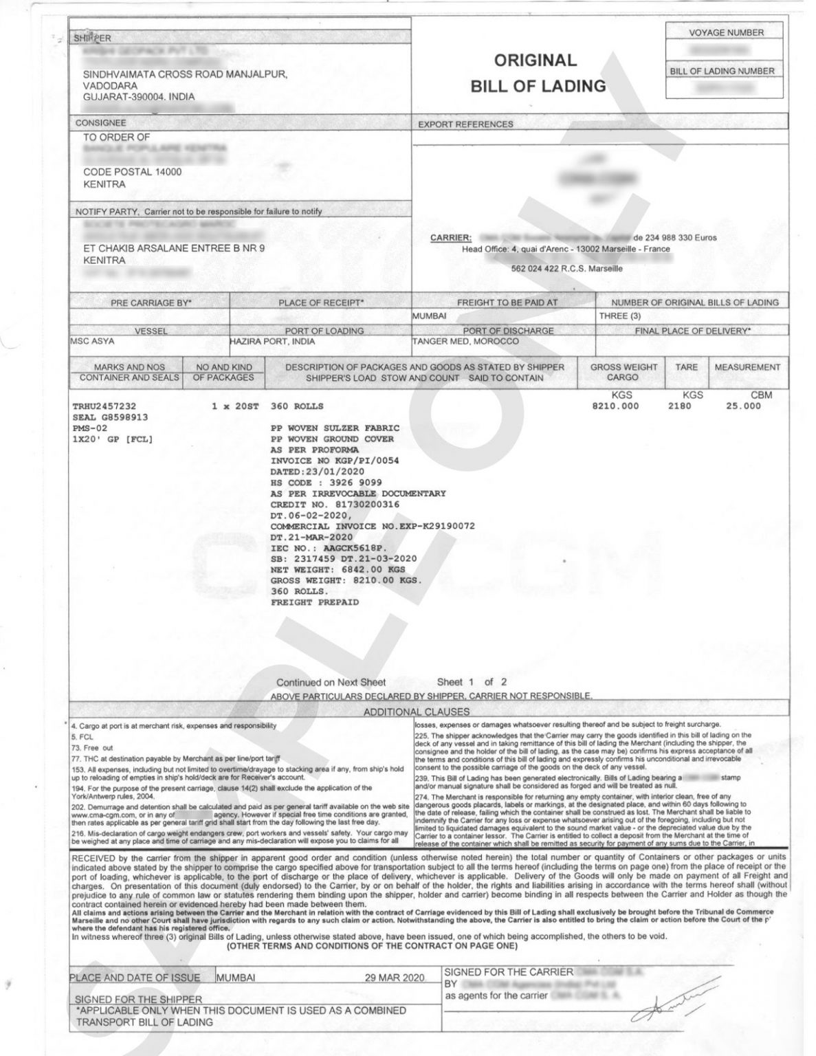 CÁC LOẠI VẬN ĐƠN ĐƯỜNG BIỂN. BILL OF LADING LÀ GÌ? - QALogistics